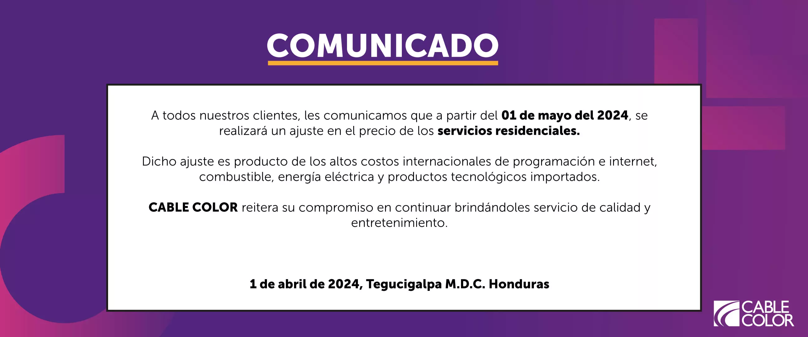 Cable Color - Empresa Hondureña de Telecomunicaciones